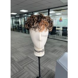 ombre color higlight curly up short hairstyle silk top basement front ...